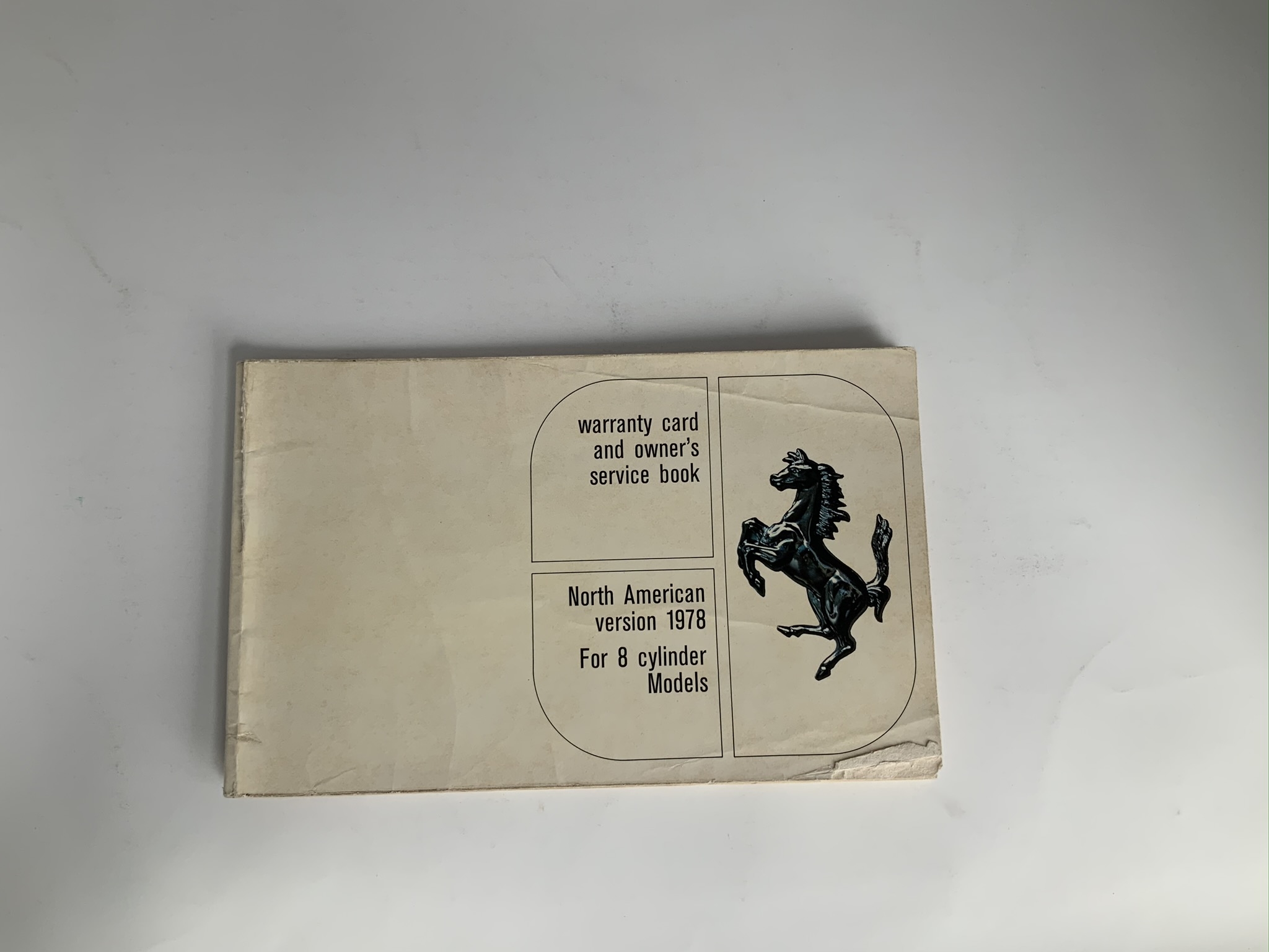 1978 Ferrari V8 Warranty Card | Ferrari Literature